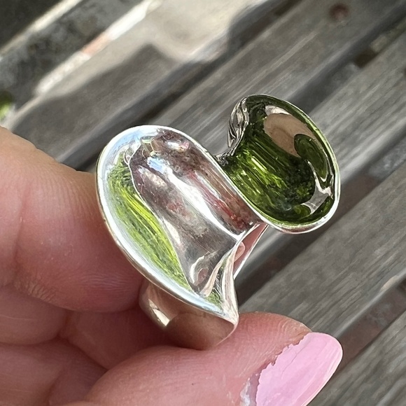 Jewelry | Vintage Huge Modernist Waive Design Ring Sterling Silver ...